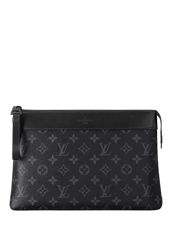 LOUIS VUITTON Pochette Voyage Souple Monogram Eclipse Canvas - Black