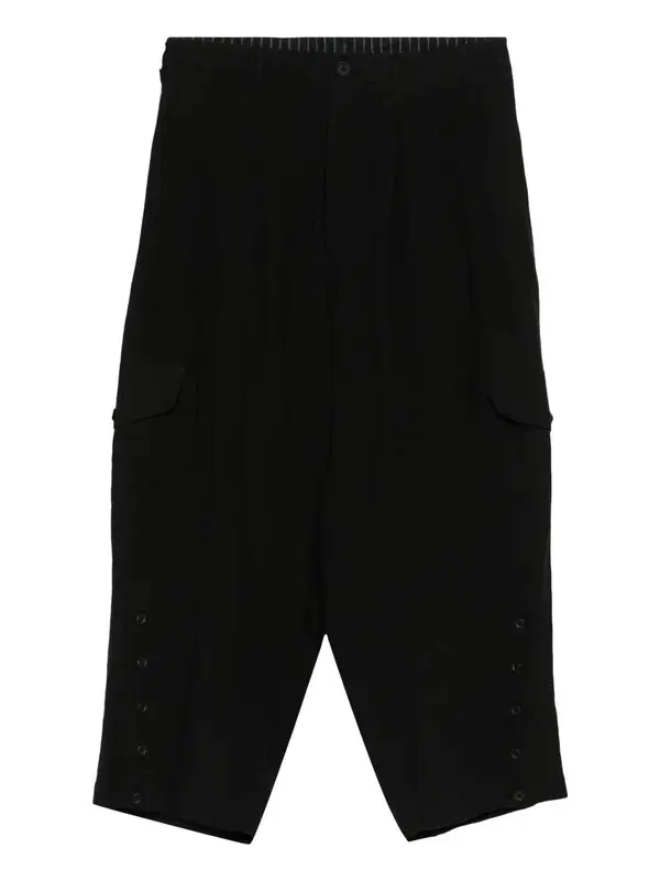 YOHJI YAMAMOTO POUR HOMME Adjustable Hem Pants - Black