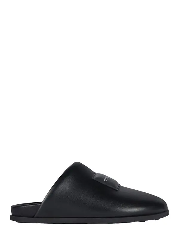 Givenchy Label Flat Mules - Black