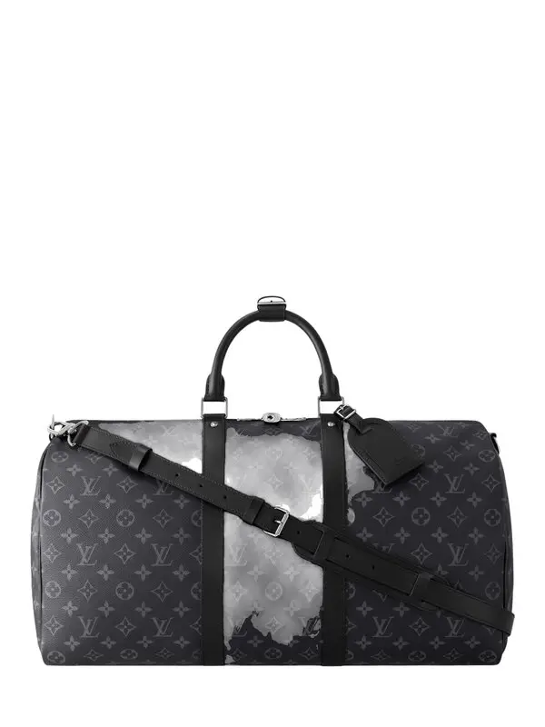 LOUIS VUITTON Keepall Bandoulière 50 Monogram Eclipse Canvas - Black