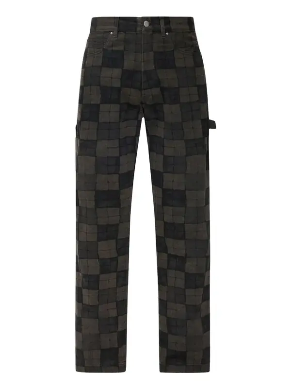 Amiri Checkered Carpenter Jean - Brown