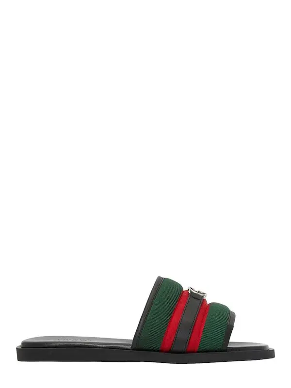 Gucci Interlocking G Slide - Black/green/red