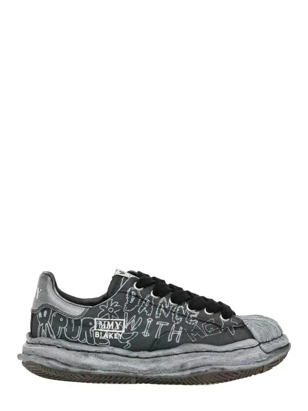 Mihara Yasuhiro Blakey Graffiti-print Sneakers - Grey