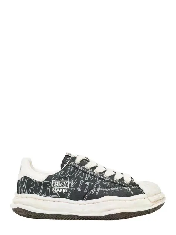 Mihara Yasuhiro Blakey Graffiti-print Sneakers - Blue