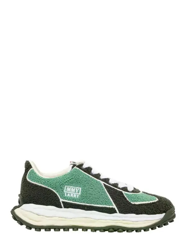 Mihara Yasuhiro Appliqué Panelled Trainers - Green