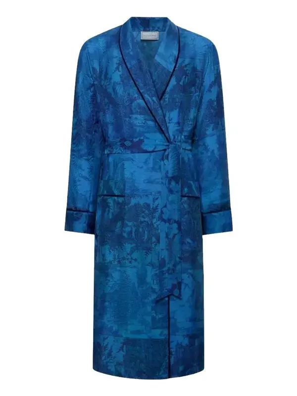 PIERRE-LOUIS MASCIA Aloegum Belted Robe - Blue