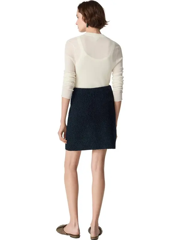 Bottega Veneta Wool Boucle Mini Skirt - Navy