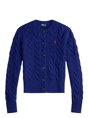Polo Ralph Lauren Long Sleeve Crewneck Sweatshirt Cardigan - Winter Night Navy Blue