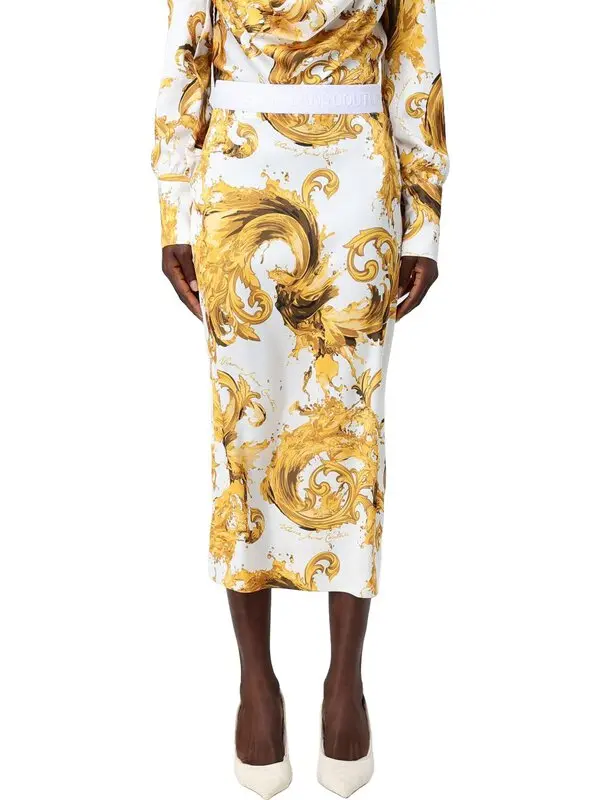 Versace Printed Skirt - White