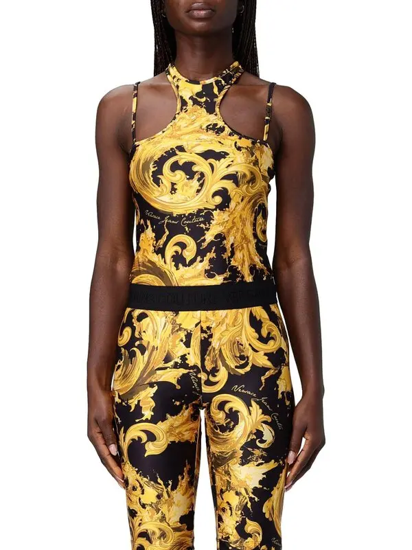 Versace Printed Jersey Bodysuit - Black