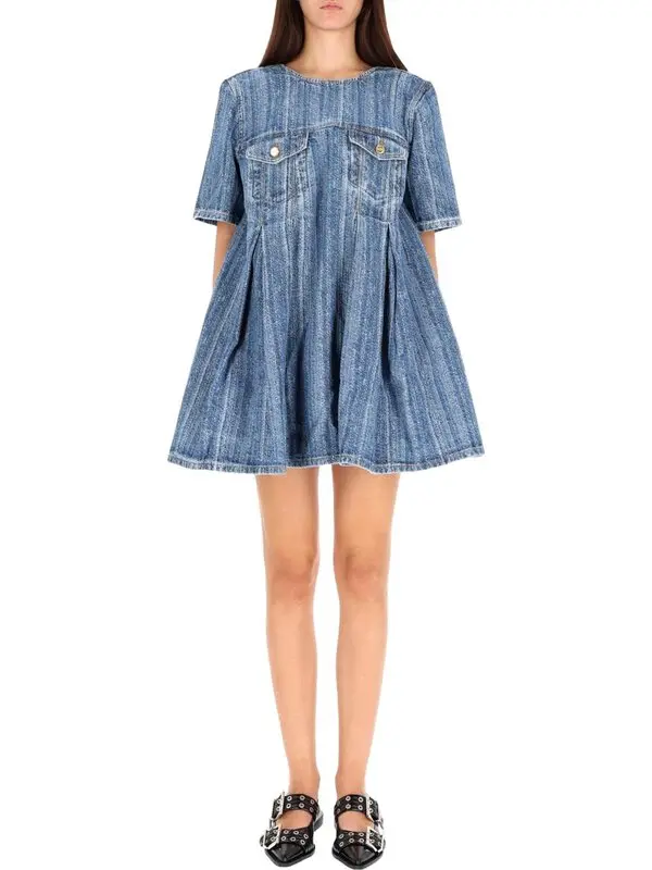 GANNI Denim Mini Dress - Blue