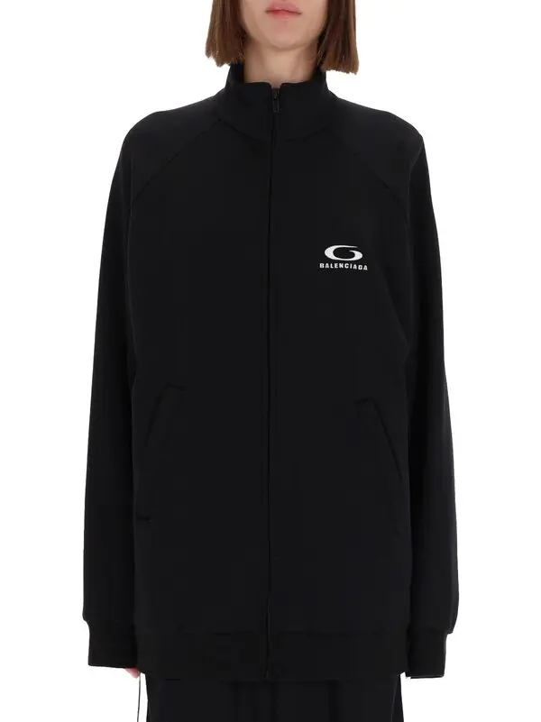 Balenciaga Zip Up Sweatshirt - Black