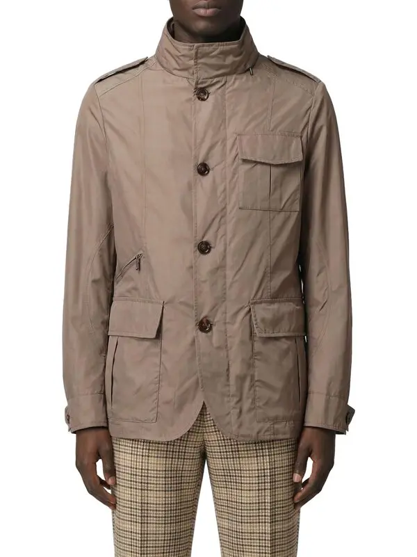 MOORER Portokm Lightweight Polyester Gabardine And Taffeta Jacket - Brown