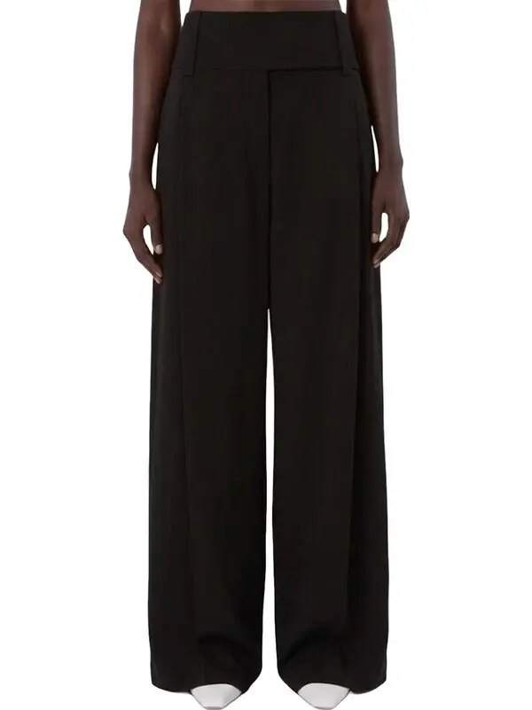 Sportmax Viscose Wide-leg Trousers - Black