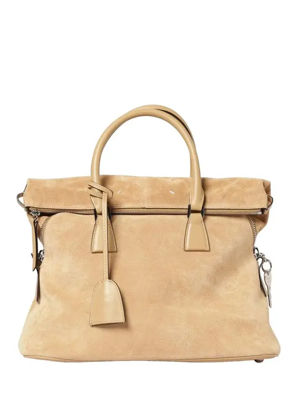 MAISON MARGIELA Suede Top Handle Bag - Camel