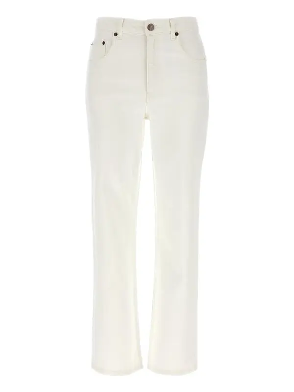 Tory Burch Straight Leg Jeans - White