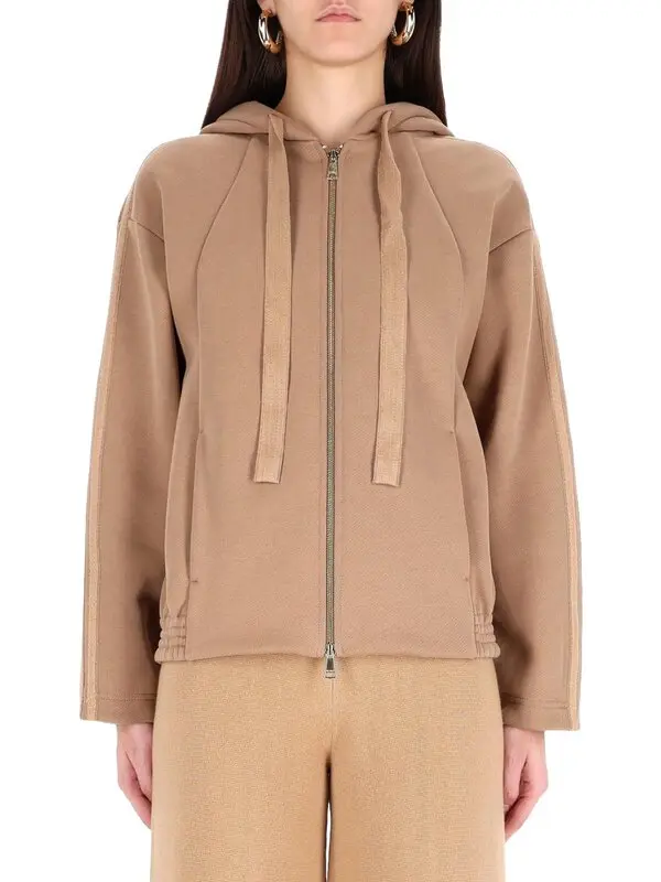 Max Mara Zip Up Sweatshirt - Brown