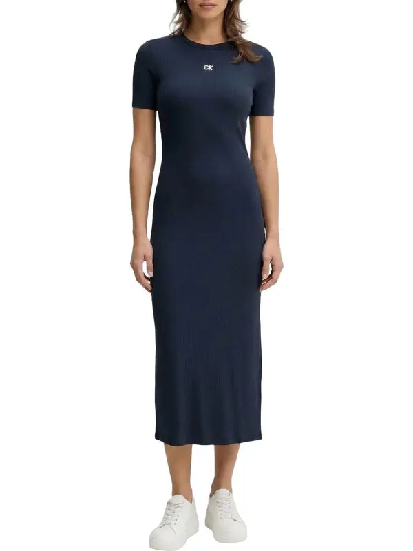 Calvin Klein Ribbed Dress - Blue