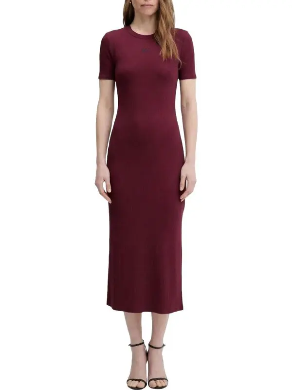 Calvin Klein Ribbed Dress - Burgundy