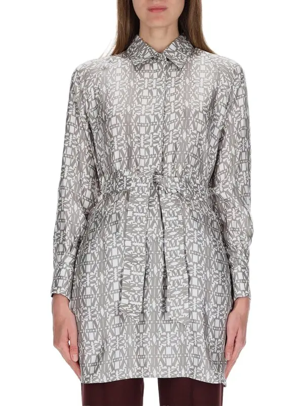 Max Mara Printed Shirt Dress - Pearl