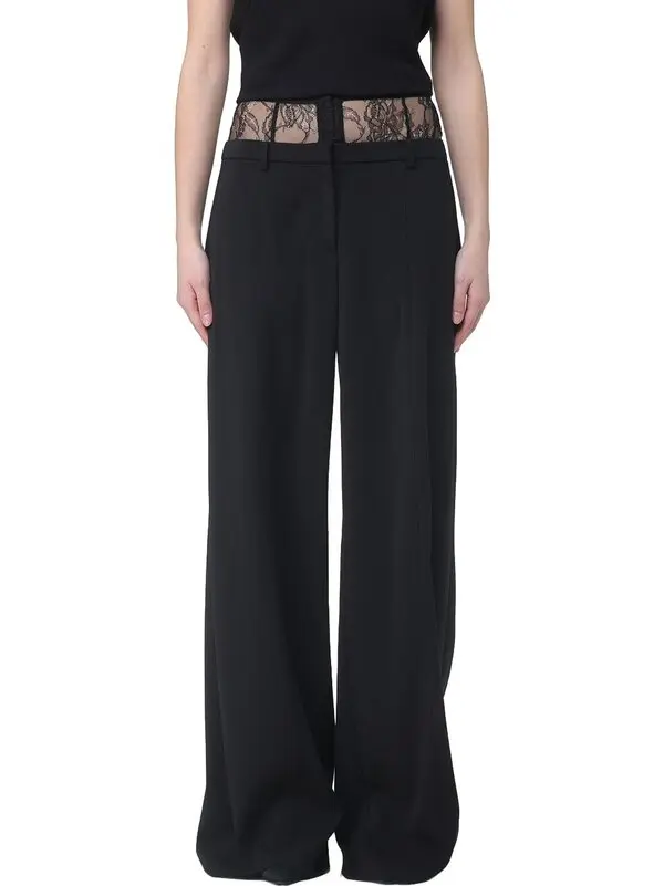 Patrizia Pepe Crêpe Wide Leg Trousers - Black