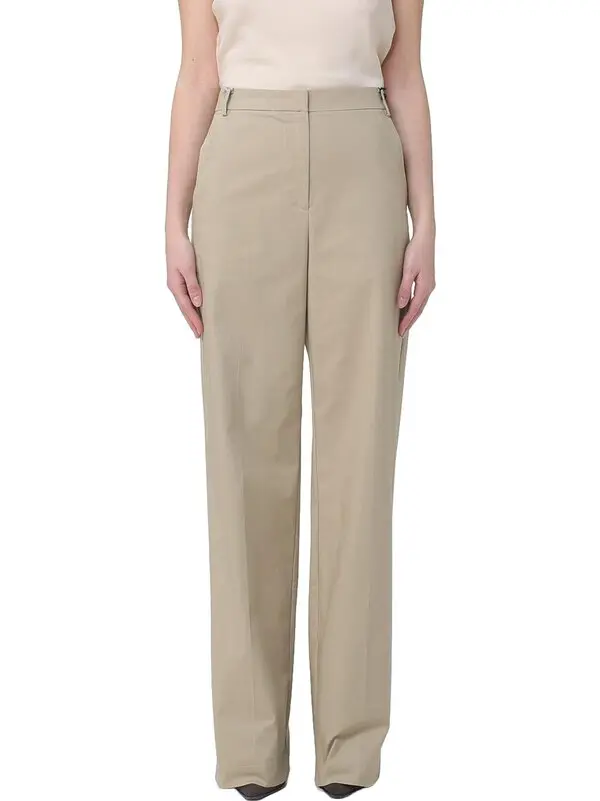 Patrizia Pepe Gabardine Wide Leg Trousers - Beige