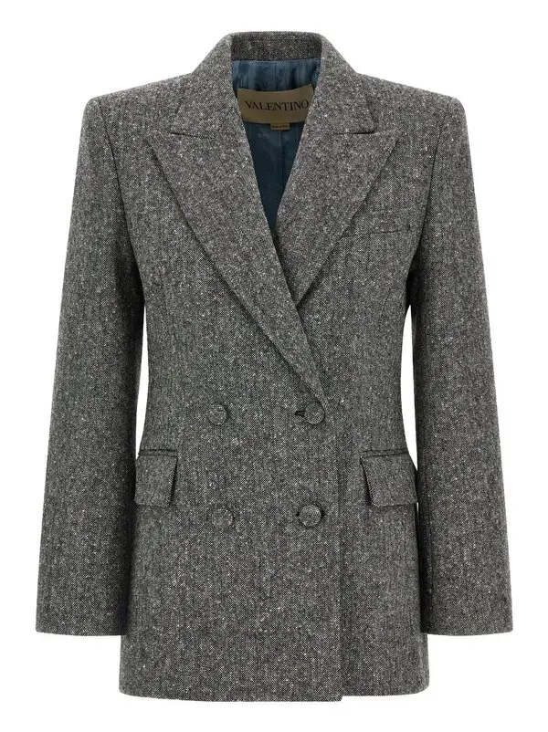 Valentino Garavani Double Breasted Jacket - Grey