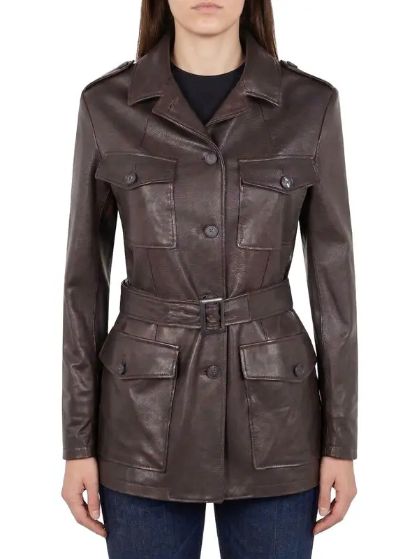 Tagliatore Belted Jacket - Earth