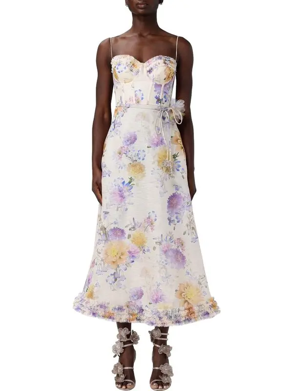 Zimmermann Floral Print Dress - Beige