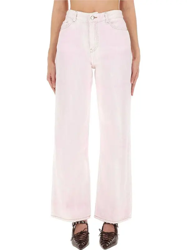 GANNI Straight Leg Jeans - Pink