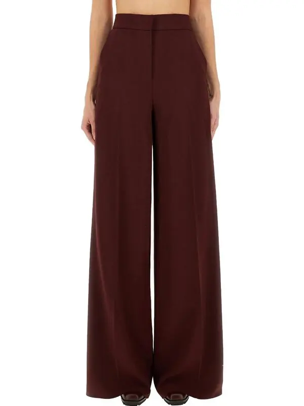 Max Mara Wide Leg Trousers - Burgundy