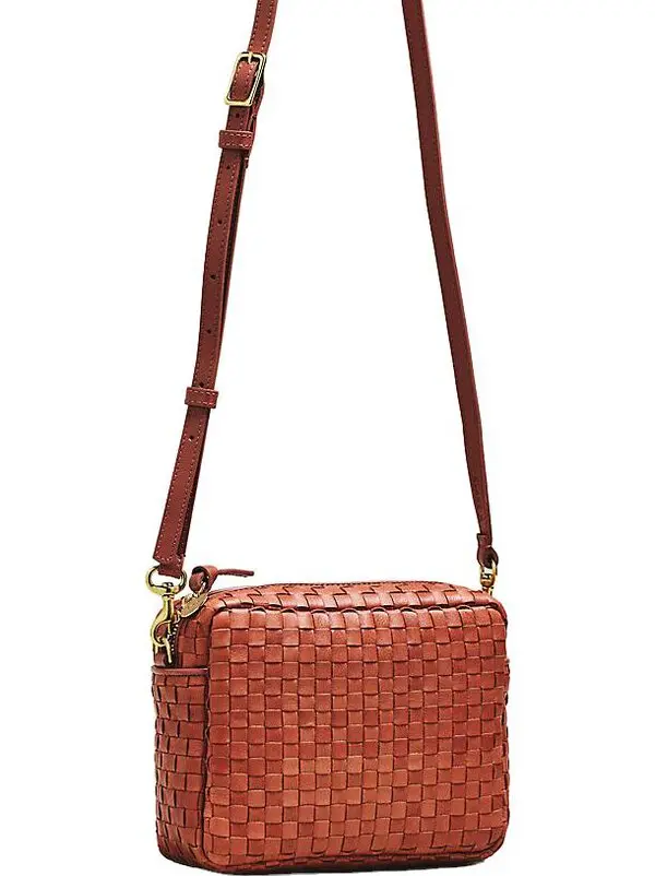 Clare V. Woven Midi Crossbody Bag - Rose Clay