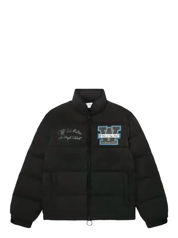 Off-White Chest-appliqué Puffer Jacket - Black