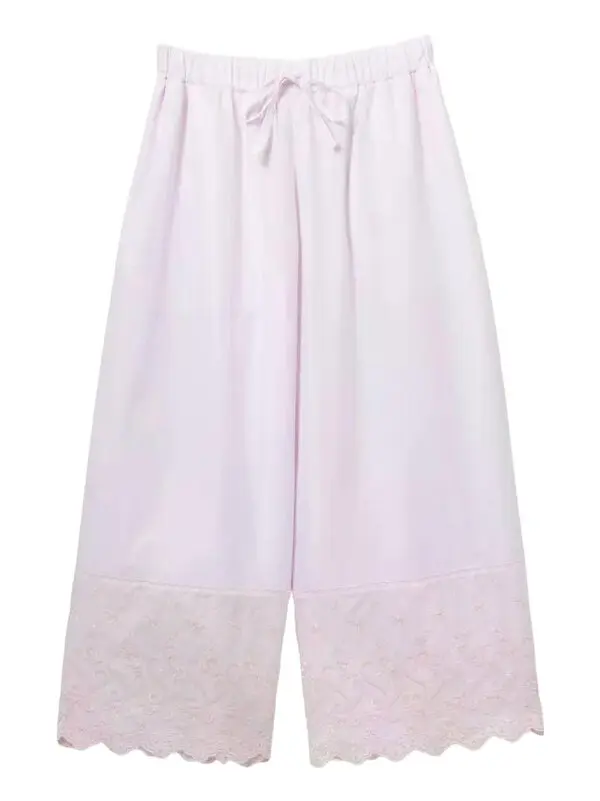 Simone Rocha Embroidered Cropped Trousers - Pink
