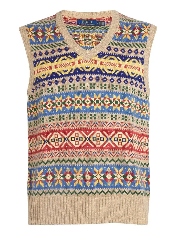 Polo Ralph Lauren Cotton-linen Fair Isle Sweater Vest - Brown