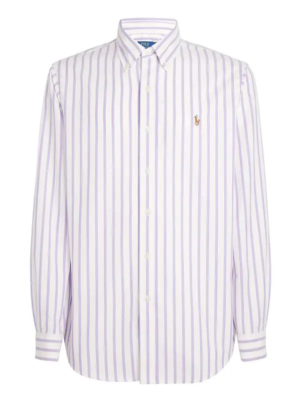 Polo Ralph Lauren Custom Fit Stripe Oxford Shirt - White