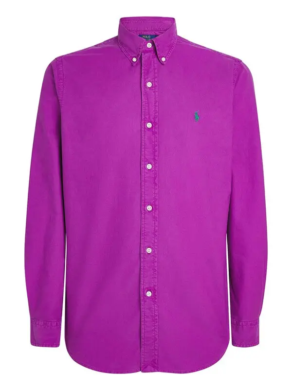 Polo Ralph Lauren Cotton Garment-dyed Oxford Shirt - Purple