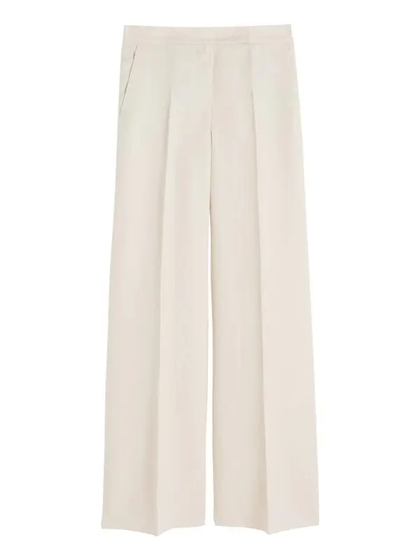 Max Mara Linen Wide Leg Trousers - Beige