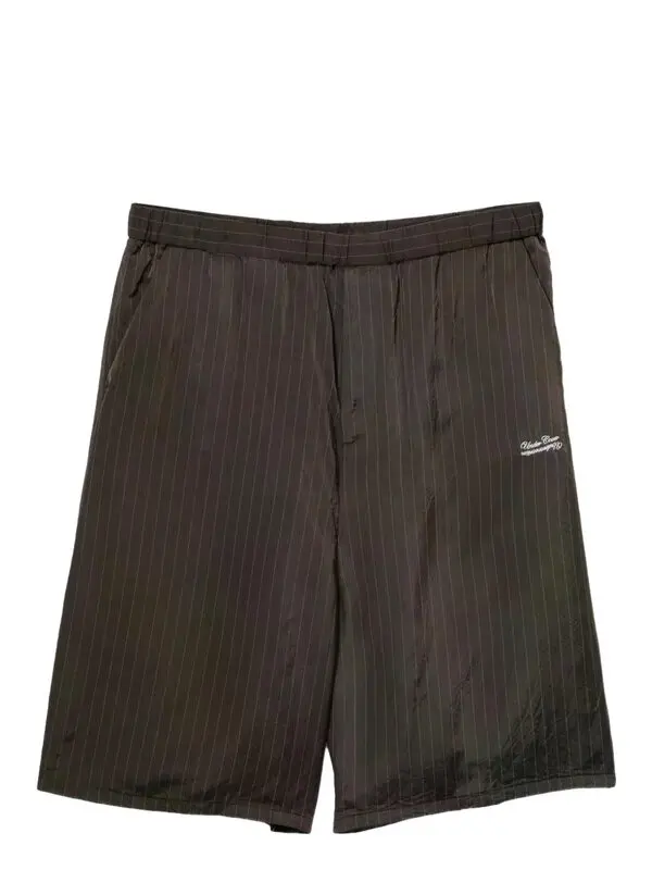 UNDERCOVERISM Pinstripe Shorts With Logo - Brown