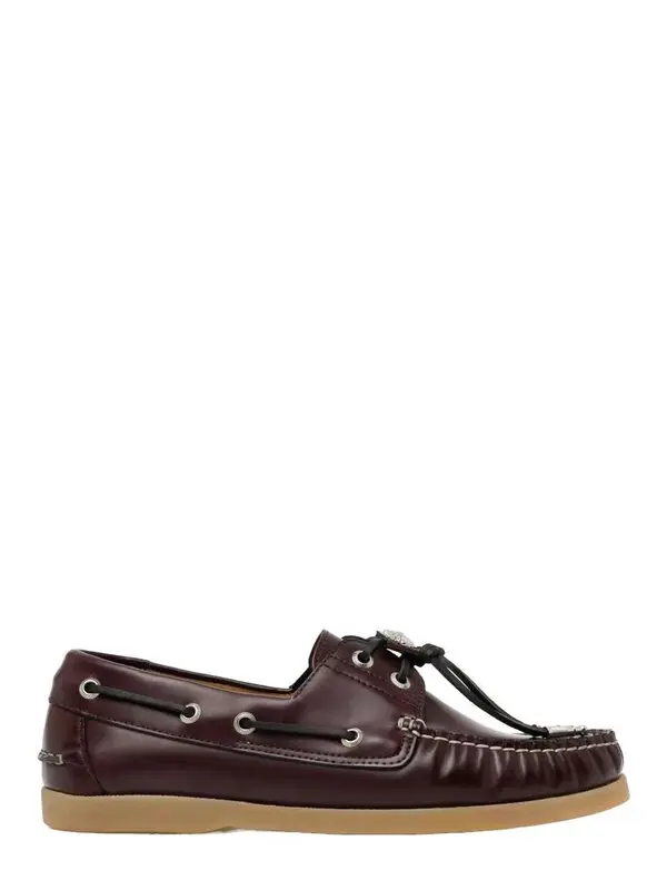 Toga Stitched Leather Loafers - Red