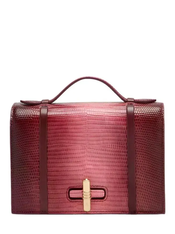 MALONE SOULIERS Embossed Leather Top Handle Bag - Red