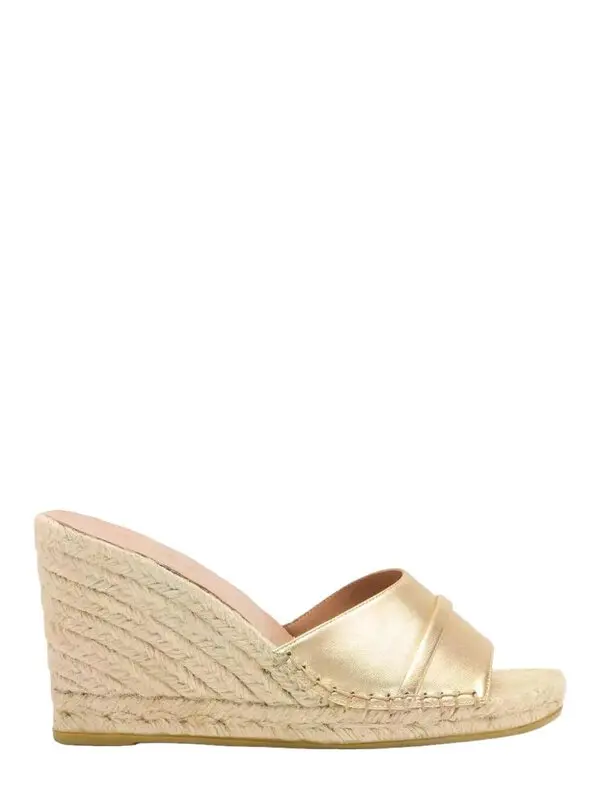MALONE SOULIERS Soleil Leather Wedge Espadrilles - Gold