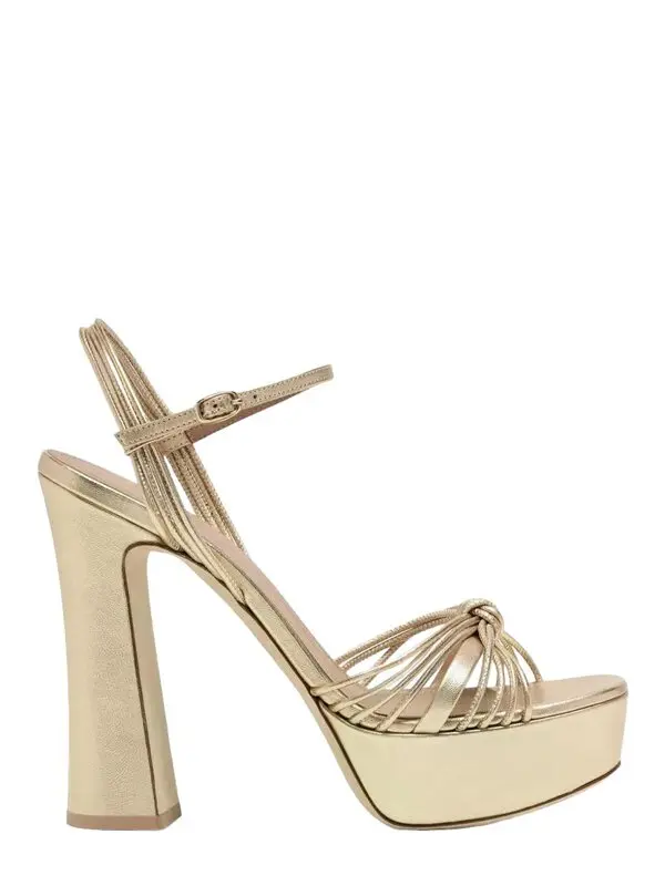 MALONE SOULIERS Lucille Leather Platform Sandals - Gold