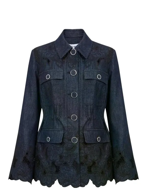 Veronica Beard Kiki Button-fastening Jacket - Blue