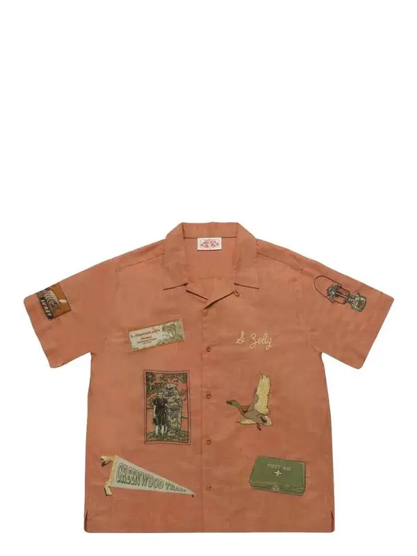 SAMUEL ZELIG Trail Camp Embroidered Shirt - Orange