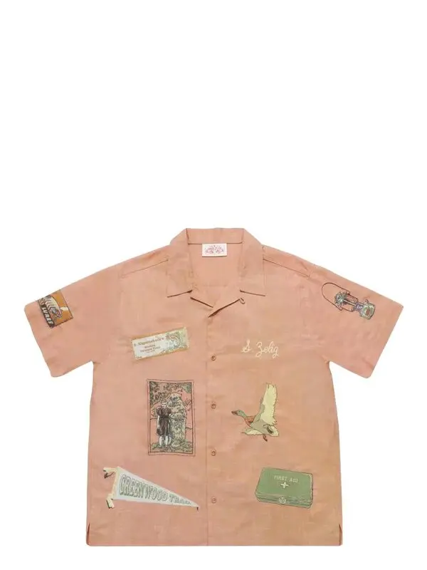 SAMUEL ZELIG Trail Camp Embroidered Shirt - Orange
