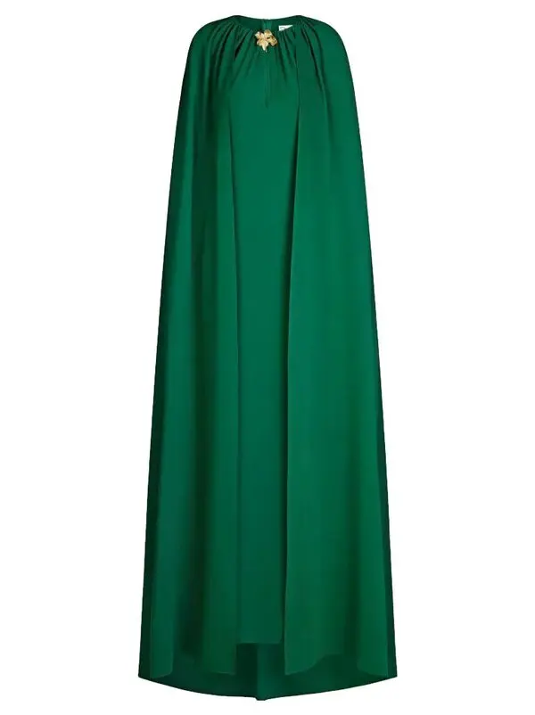 Oscar De La Renta Cyclamen Detail Maxi Dress - Green