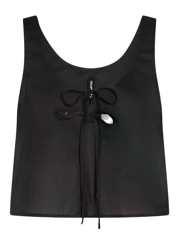 Karl Lagerfeld Tie-front Sleeveless Top - Black