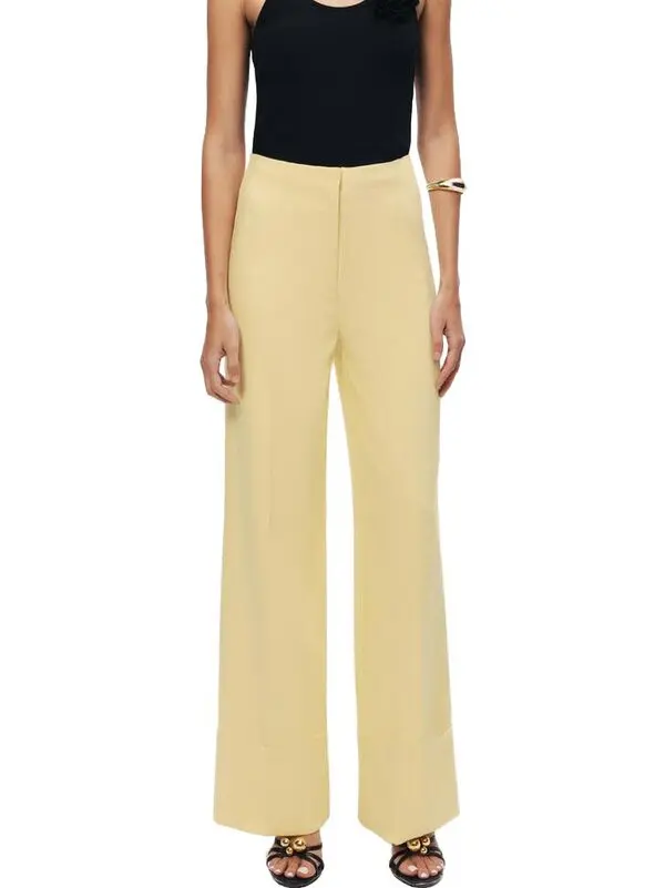 NOCTURNE High-waist Tailored Wide-leg Pants - Yellow