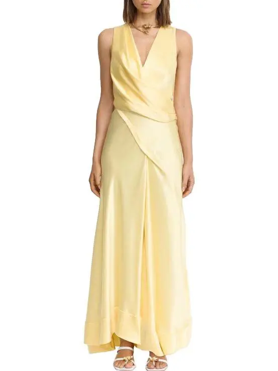 Acler Eastoncroft Satin Gown - Lemon Sorbet